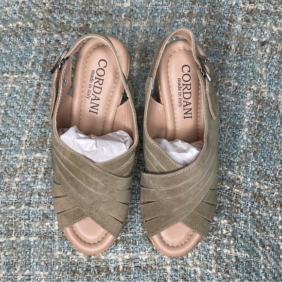 Cordani | Shoes | Cordani Julia Peeptoe Cork Wedge Heeled Sandal In ...